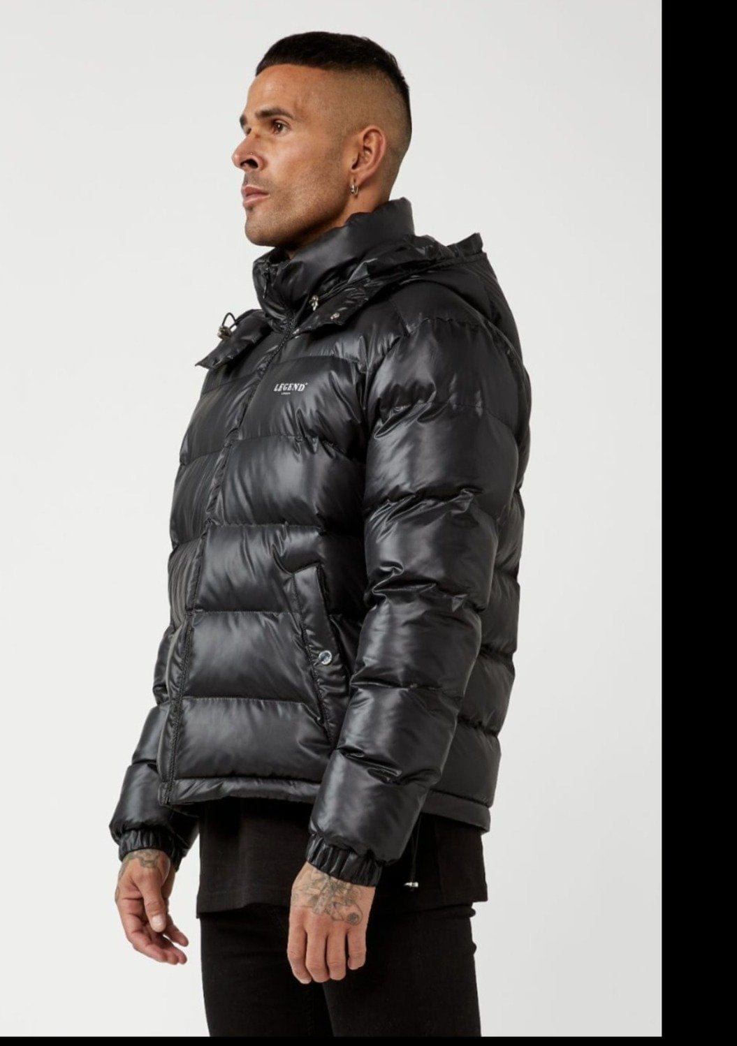 HIGH SHINE PUFFER JACKET - BLACK – legendlondon-eu