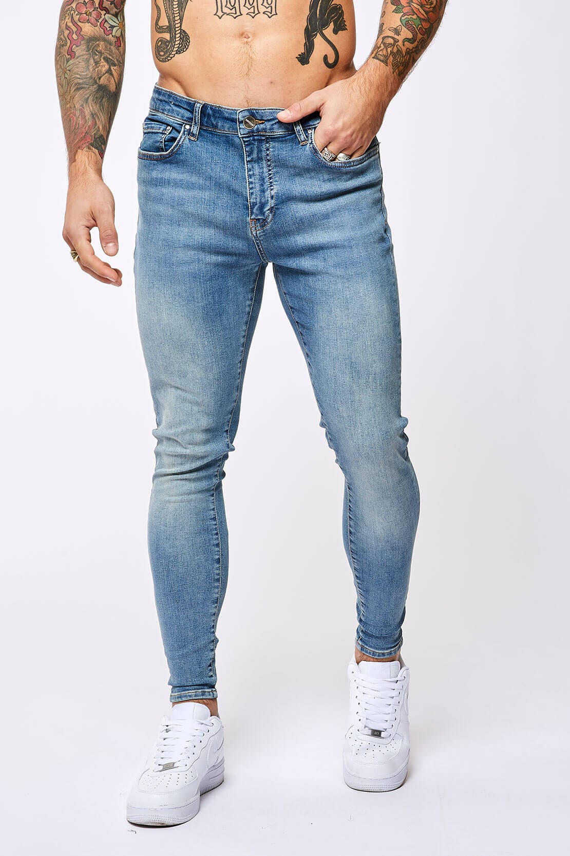 SPRAY-ON JEANS - STRONG WASH DARK BLUE – legendlondon-eu